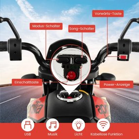 Costway 12 V Dětská elektromotocykl s tréninkovými koly licencovaná