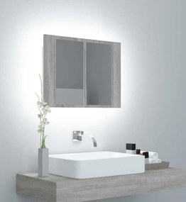 vidaXL LED koupelnová skříňka se zrcadlem 60 x 12 x 45 cm akryl [804956] Barva: hnědý dub