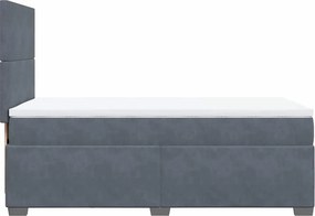 Box spring postel s matrací tmavě šedá 90x200 cm samet 3132598