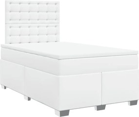 Box spring postel s matrací bílá 120x190 cm umělá kůže 3293013