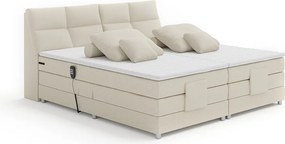 Elektrická polohovací postel, boxspring, béžová, 180x200, GERONA NEW