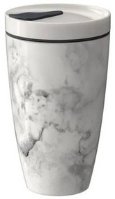 Porcelánový termohrnek s víčkem z kolekce TO GO MARMORY, objem 0,35 litru