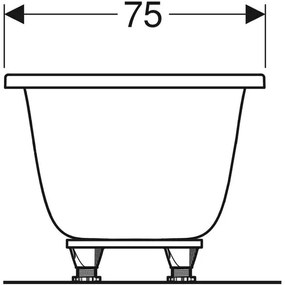 Geberit Tawa Obdélníková vana 170 x 75 cm, včetně noh, bílá 554.121.01.1