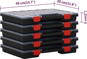 Organizéry na součástky 5 ks 40 x 30 x 5 cm polypropylen 152095