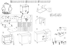 Dolní kuchyňská skříňka pro zabudování dřezu VITO - 60x82x52 cm - šedá lesklá