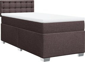 Box spring postel s matrací tmavě hnědá 90x200 cm textil 3285788