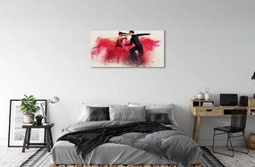 Obrazy na plátně Lidé červený kouř 140x70 cm