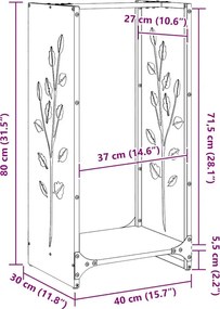 vidaXL Stojan na palivové dřevo Ocel válcovaná za studena [864223] Barva: Bílá