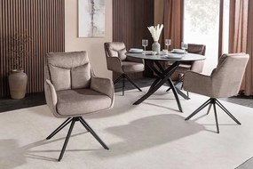 Designová otočná židle Brock taupe samet