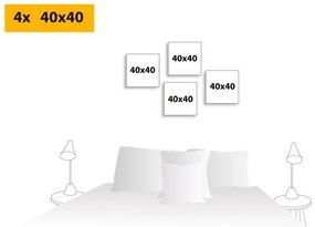 Set obrazů levandulové bohatství Varianta: 4x 60x60