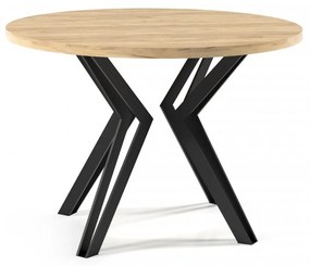 Jídelní stůl rozkládací kulatý RANDI - Egger - dark grey concrete/100/176 cm