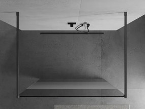 Mexen Kioto, sprchová zástěna Walk-In 110 x 200 cm, 8mm čiré sklo-námraza, grafitový profil, 800-110-002-66-35
