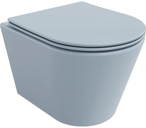 Mexen, Mexen Rico miska wc Rimless z desk wolnoopadającą slim, duroplast, szara-nebíská mat - 30724069