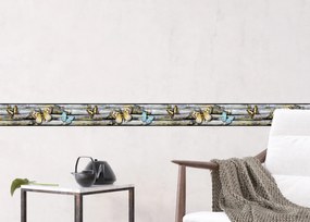 Samolepící bordura na zeď Motýli | 5 m x 13.8 cm | DWB8238