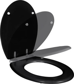 WC sedátko s funkcí pomalého sklápění MDF prostý design černé 140799