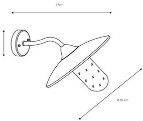 Lucide 11870/01/97 - Venkovní nástěnné svítidlo ARUBA 1xE27/60W/230V IP44