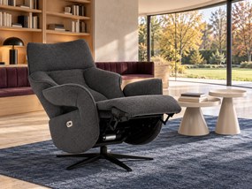 Elektrické polohovací TV křeslo VALIMO - šedá látka