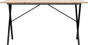 Jídelní stůl s X rámem 160 x 80 x 75 cm borové dřevo a ocel 3282699