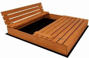 SAND TROPIC Dřevěné pískoviště s lavičkami a příslušenstvím 120x120cm