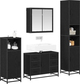 Sada koupelnového nábytku 4 ks Černý dub 80 x 33 x 60 cm 3402316