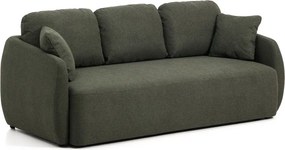 Tmavě zelená žinylková rozkládací pohovka 218 cm Laira – Kave Home