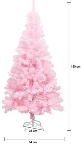Růžový umělý vánoční stromeček ve více velikostech-150 cm-ový