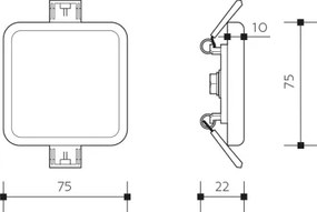 LED podhledové svítidlo Panlux SQUARE 6W IP66 4000K PN14300010