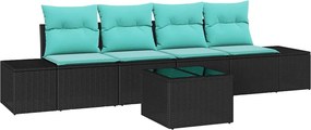 Set pohovek 5 ks Černá polyratan 3346936