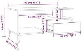Konferenční stolek betonově šedý 90x49x45 cm kompozitní dřevo - Default Title