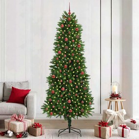 Vánoční stromeček s 300 LED diodami s stojanem Zelená 240 cm PE 3396349
