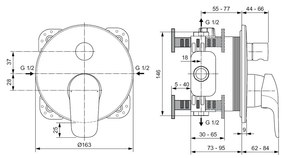 IDEAL STANDARD CeraFlex- podomítková vanová baterie A6725AA