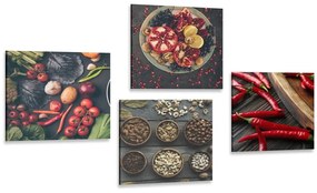 Set obrazů kulinářské speciality - 4x 60x60 cm