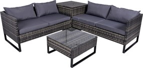 XXXLutz TERASOVÁ SEDACÍ SOUPRAVA plast, sklo, textil, kov Gardenson - Online Only zahradní nábytek - 002836049601