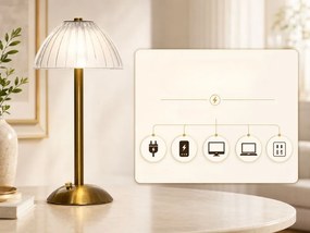 Verk Group Bezdrátová led noční stolní lampy do ložnice s usb-c a 3 barvami světla