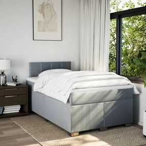 Box spring postel s matrací světle šedá 120 x 200 cm textil 3288155