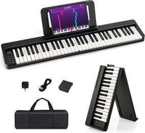 Costway Digitální piano s 61 klávesami a Bluetooth a hudebním stojanem a pedálem