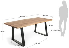 Jídelní stůl s deskou z akácie v přírodní barvě 90x180 cm Alaia – Kave Home