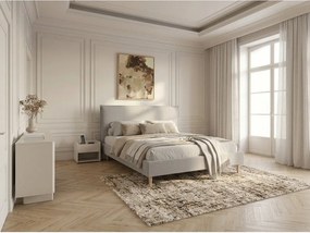 Světle šedá čalouněná dvoulůžková postel s roštem 160x200 cm Sary – Bobochic Paris