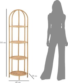 Designová knihovna Gennipha 40 cm hnědá