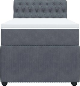 Box spring postel s matrací tmavě šedá 100x200 cm samet 3287669