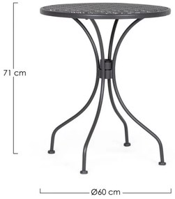 BIZZOTTO kulatý zahradní kovový stůl LIZETTE antracit ø60 cm 0802973