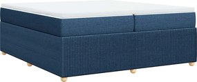 Box spring postel s matrací modrá 200x200 cm textil 3285601