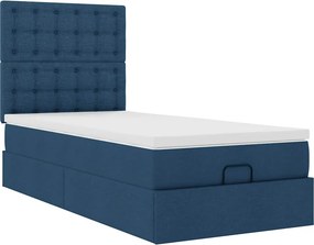 Osmanský rám postele s matrací modrá 90x190cm textil 3313291