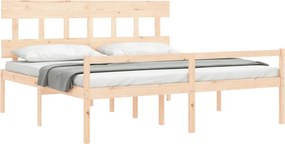 Postel s čelem pro seniory 200x200 cm masivní dřevo 3195436