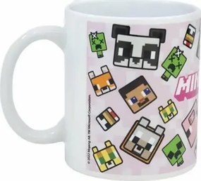 STOR Hrneček keramický 325ml Minecraft růžový