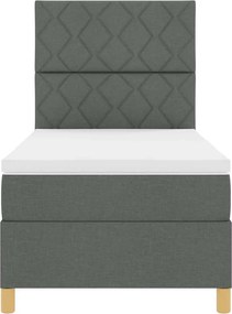 Postel s boxspringem s čelo Tmavě šedá 90 x 190 cm textil 3339659