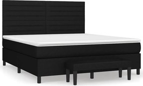 Box spring postel s matrací černá 160x200 cm textil 3136687