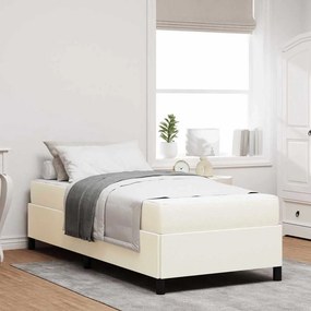 Rám postele s matrací Krémová 90 x 190 cm textil 3399097