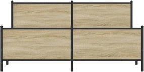 Kovový rám postele bez matrace dub sonoma 193 x 203 cm 3301366