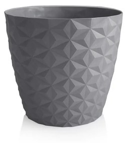 Crystal matt recyklovaný květináč 30 cm, kamenná šedá